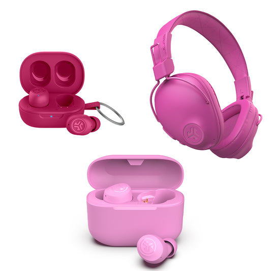 Pink Headphones and Earbuds – JLab
