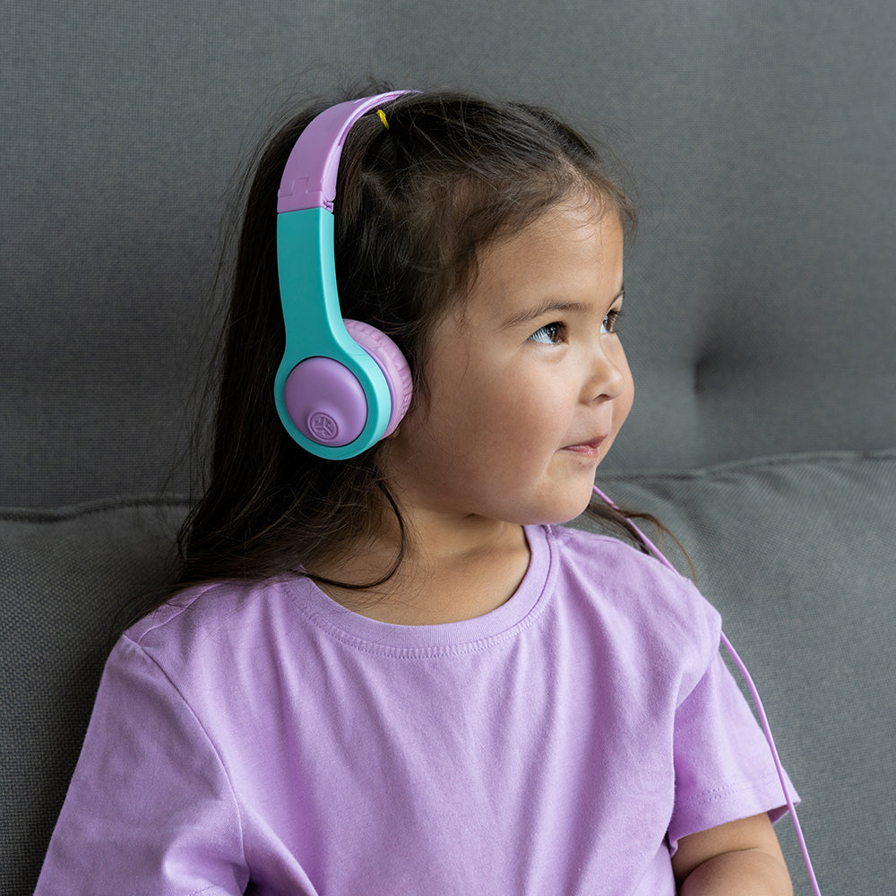 JLab JBuddies Folding Gen 2 Kids Wired Headphones Pink/Teal